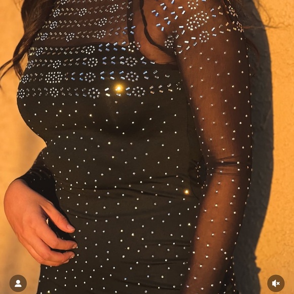 Lucky & Blessed | Dresses | Lucky Blessed Black Dress With Sheer ...